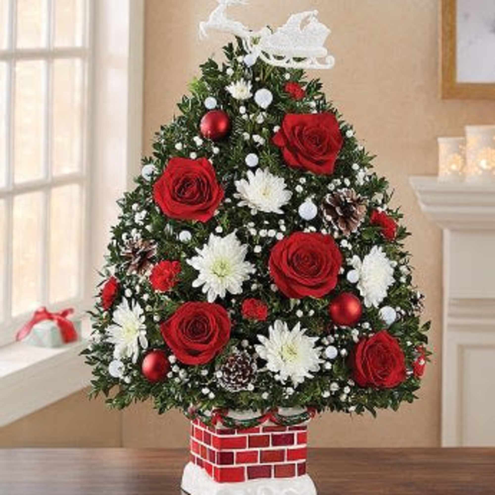 The Night Before Christmas Flower Tree by The Village Flower Shoppe