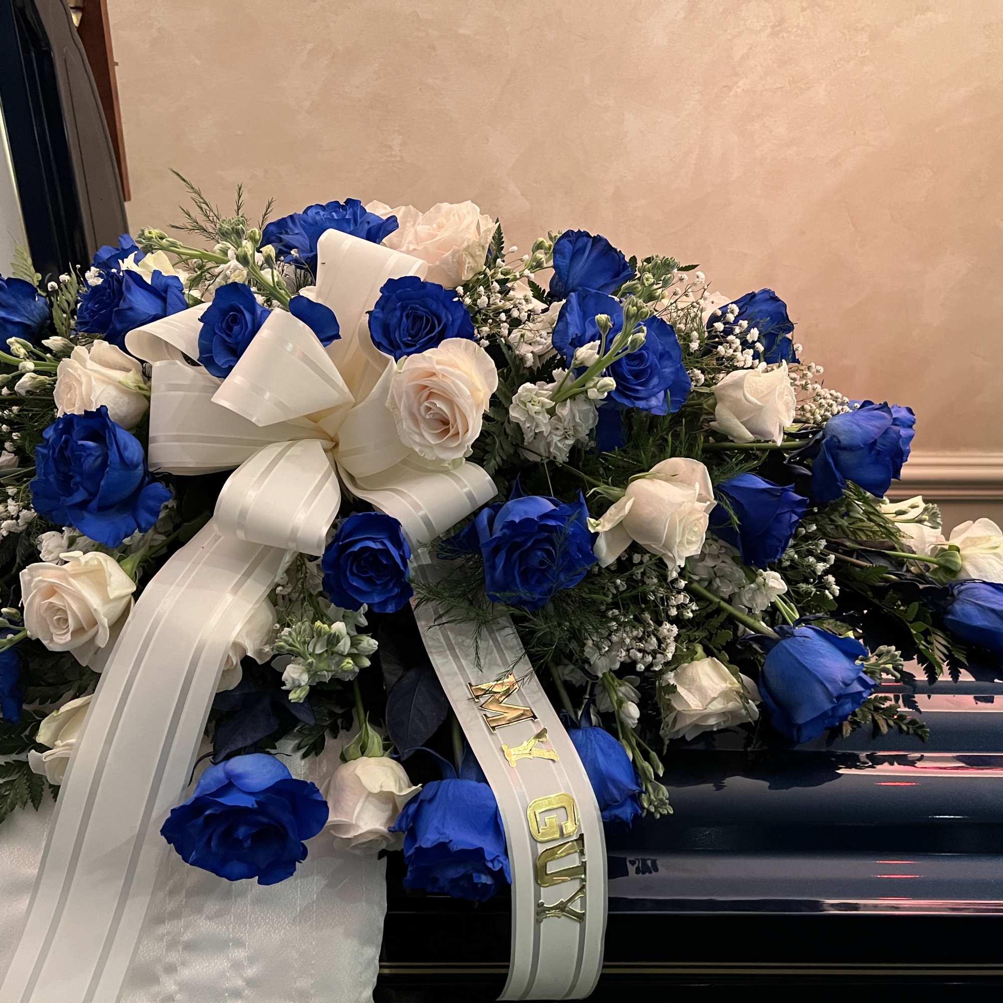 blue casket