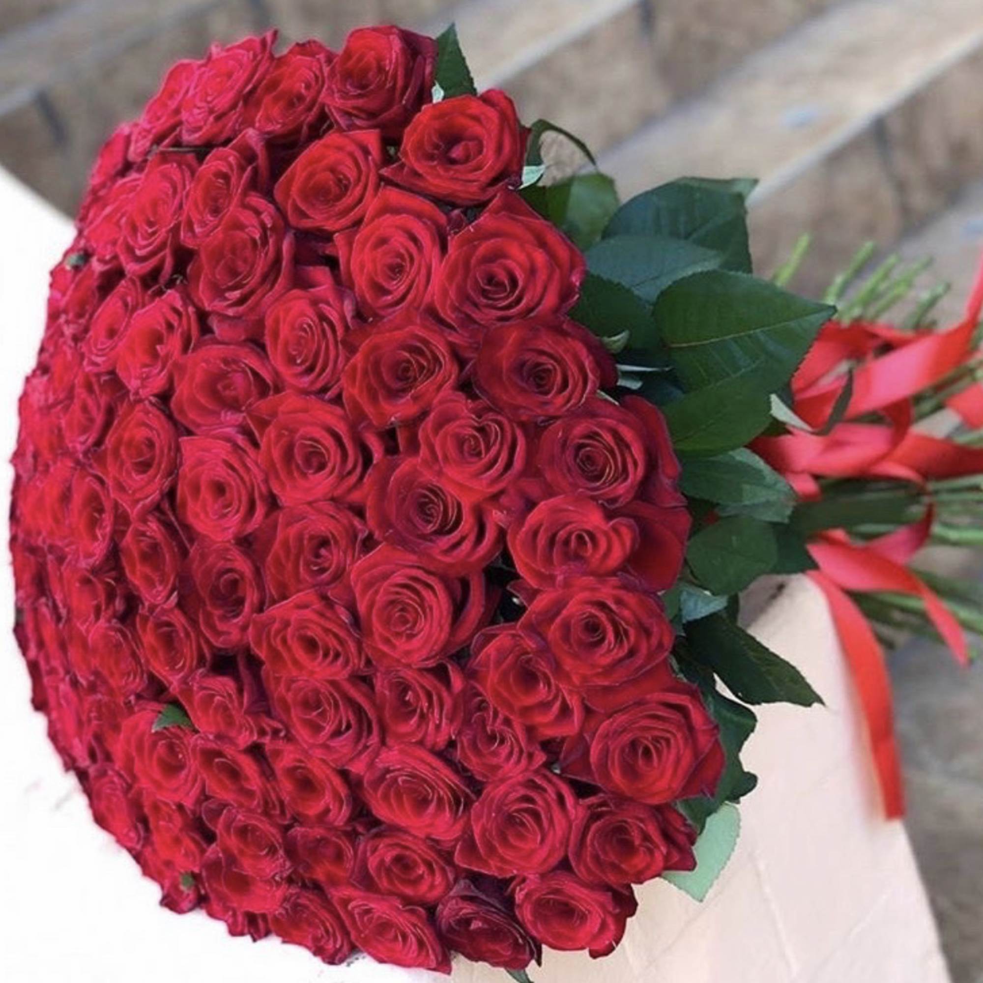100 Red Roses Bouquet by Luxury Floral