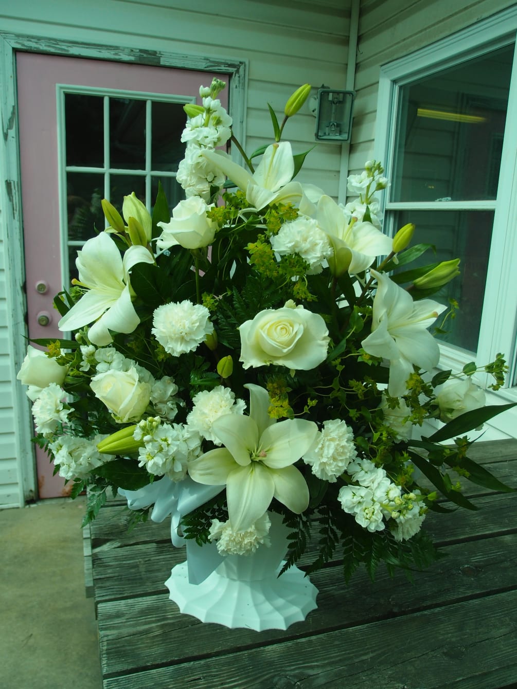 Classic Sympathy Arrangement by Ocean Greenery Florist