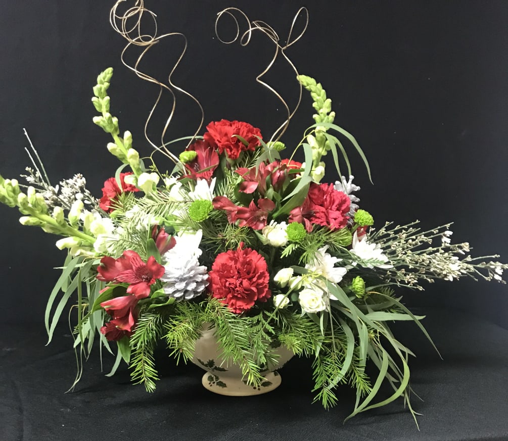 A Whimsy of Red, White, and Green by Woods Flowers