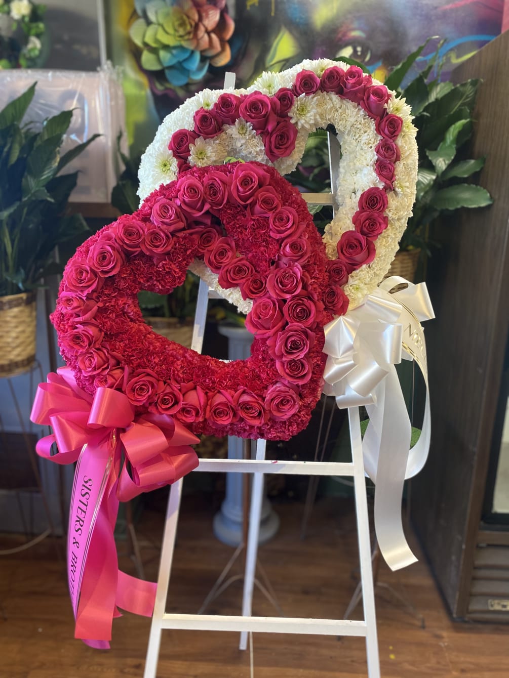 Double Heart Wreath by Leo's Metropolitan Florist