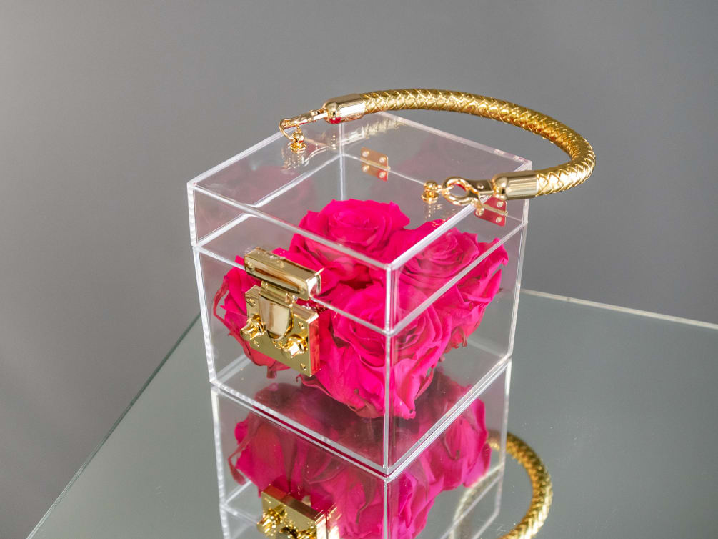 Gift case with preserved roses by Kenneth Village Flowers, Chocolates ...