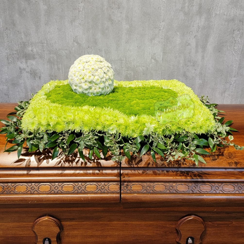 Golf Casket Spray by Flowers by Zach-Low
