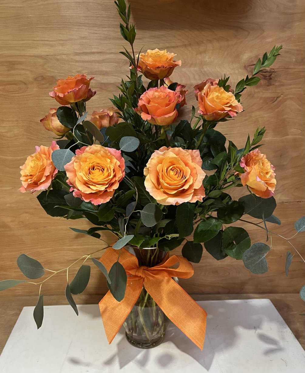 Long stem Orange Roses by Christoffers Flowers and Gifts