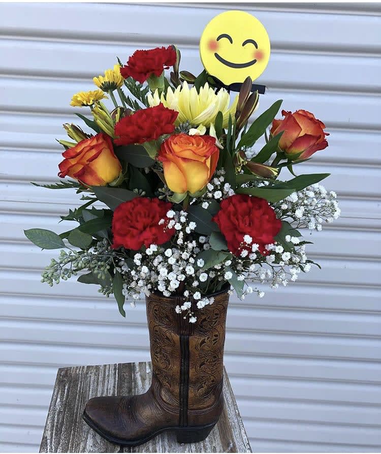 Cowboy Boot w/ flowers by Casa Blanca Flowers