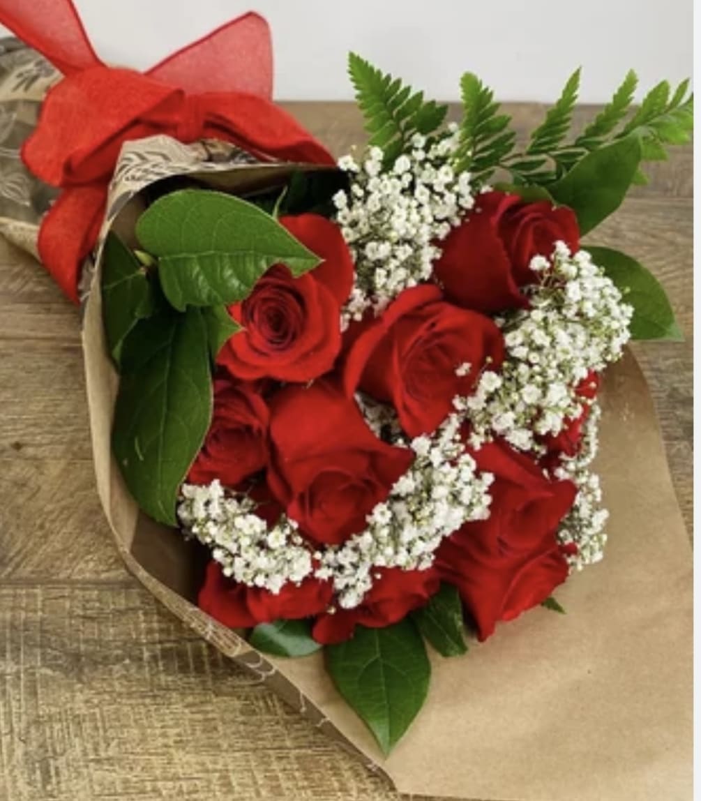 Roses, wrapped by Flowers From the Farm