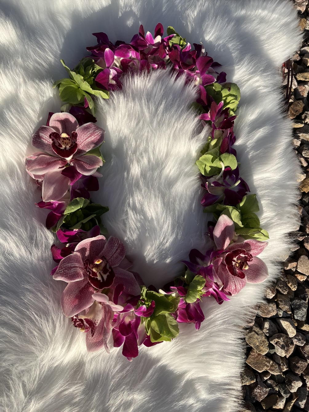 Natural orchids Lei by One of a Kind Flowers and Gifts LLC