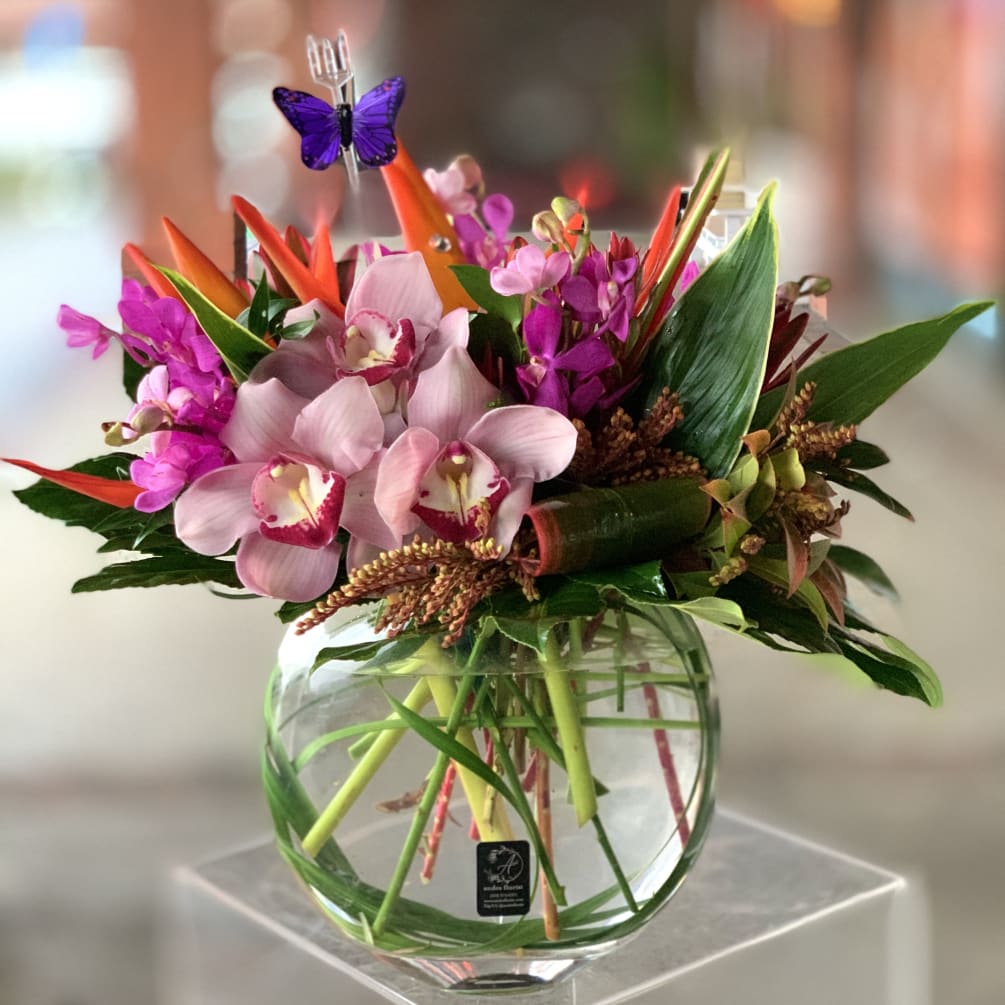 Tropical flower arrangement store