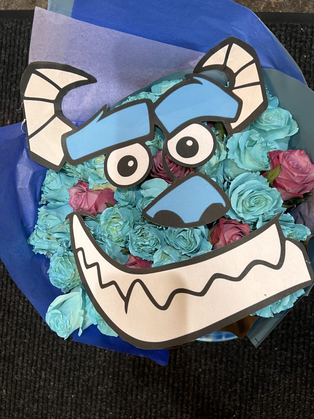 Awesome sully monsters inc character bouquet by Flower Studio San Diego
