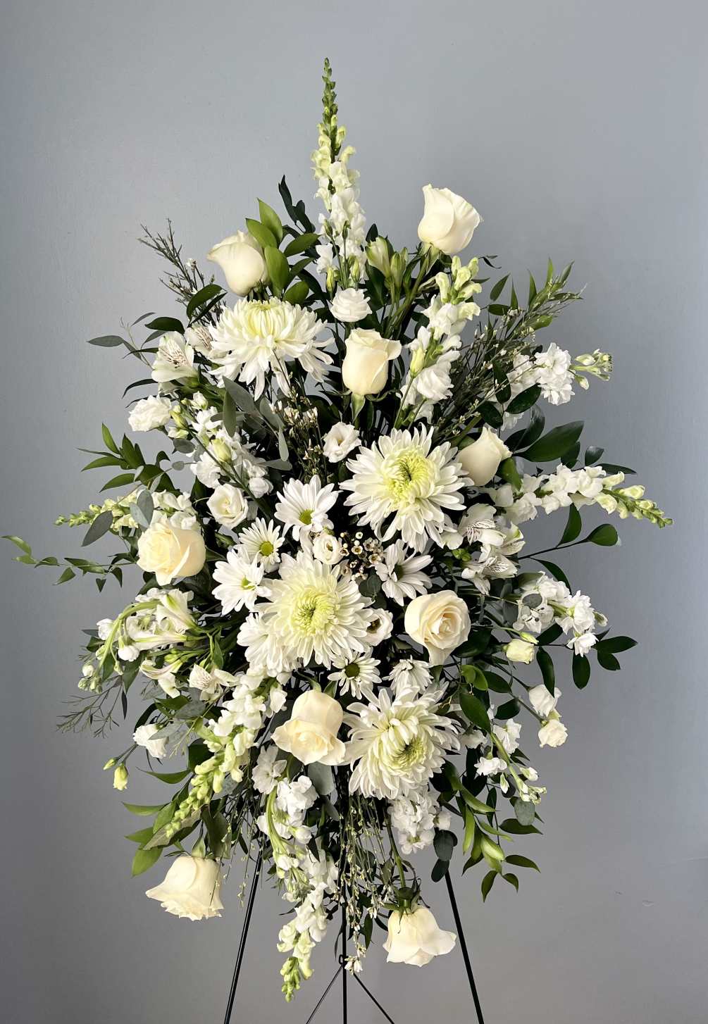 Classic White Standing Spray by Lauren Quinn Flower Boutique