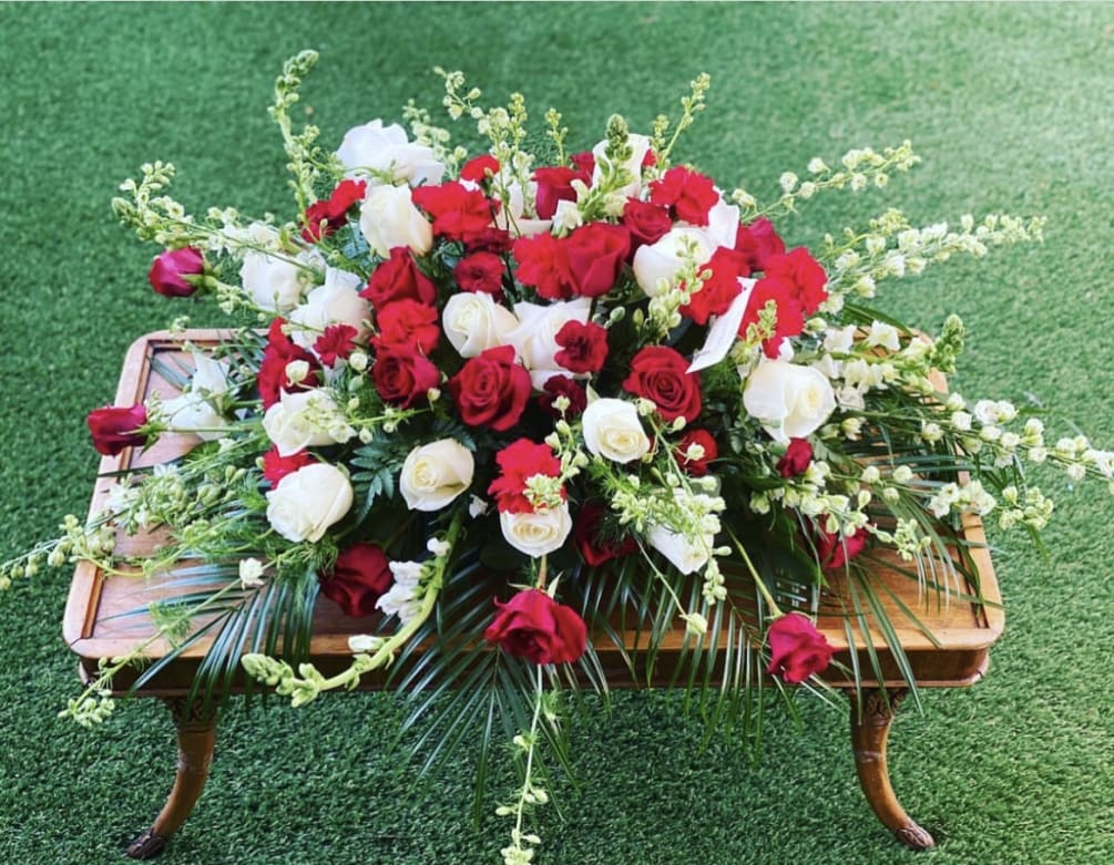 Caskets Spray - Funeral Design by One of a Kind