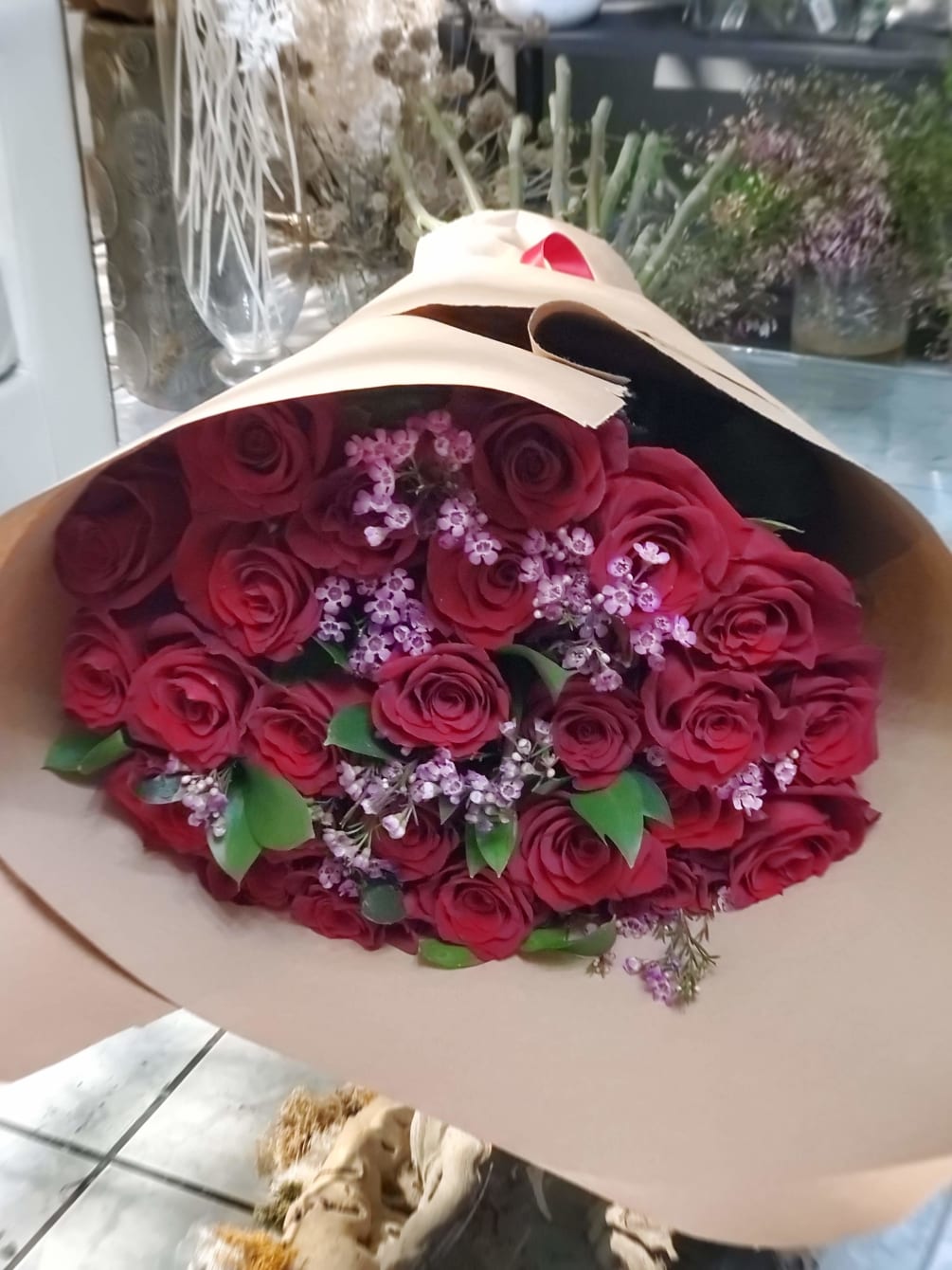 2 Dozen Red Rose Bouquet by Garden Flowers and Events