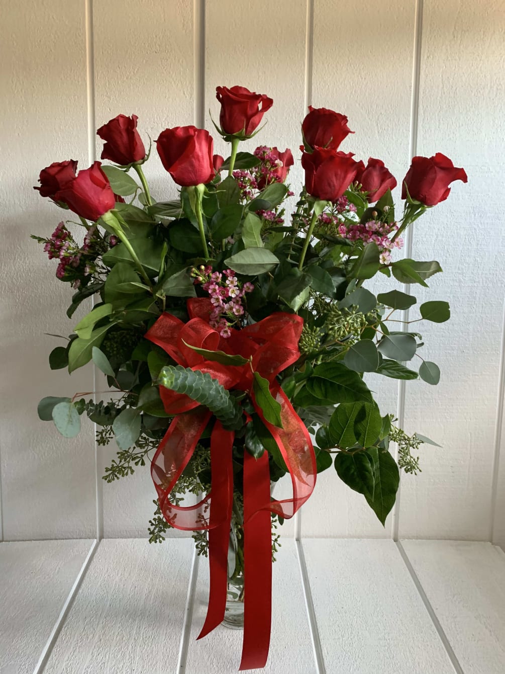 Dozen Long Stem Red Roses by Elegant Flower Studio