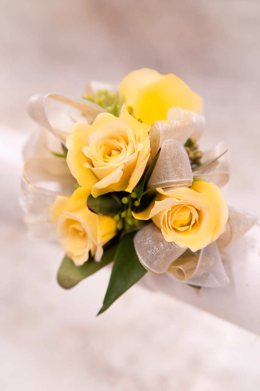 Yellow Spray Rose Corsage by Twisted Vine Floral Design