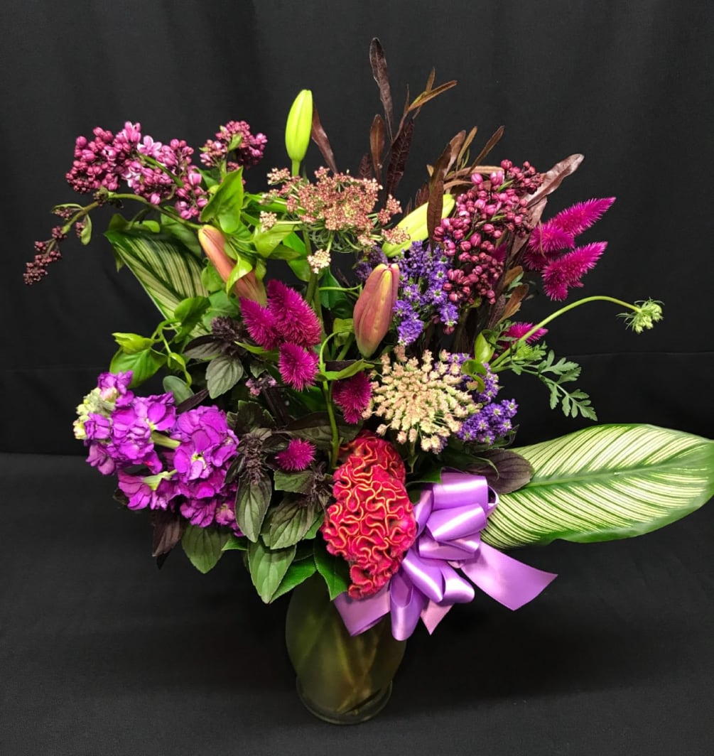 Unique Unusual Rich colorful mixed bouquet by FLOWER FIESTA
