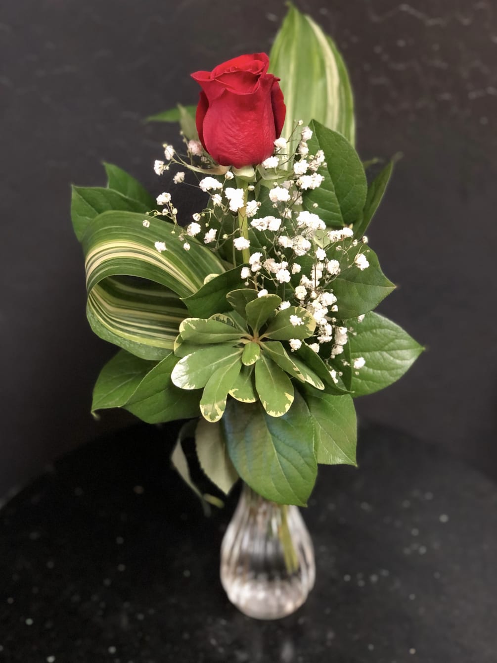 Single Rose in Vase by Infinity Floral Designs