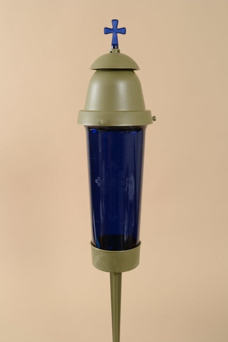 CEMETERY LIGHT CANDLE HOLDER RED OR BLUE in Brooklyn, NY | Flowers By Emil