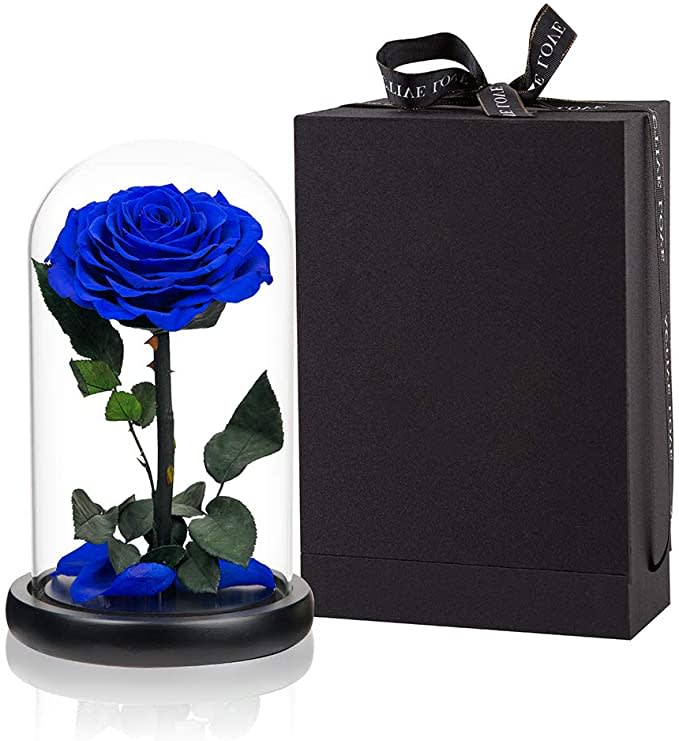 Everlasting Blue Preserved Rose In A Glass Dome in Brooklyn, NY ...