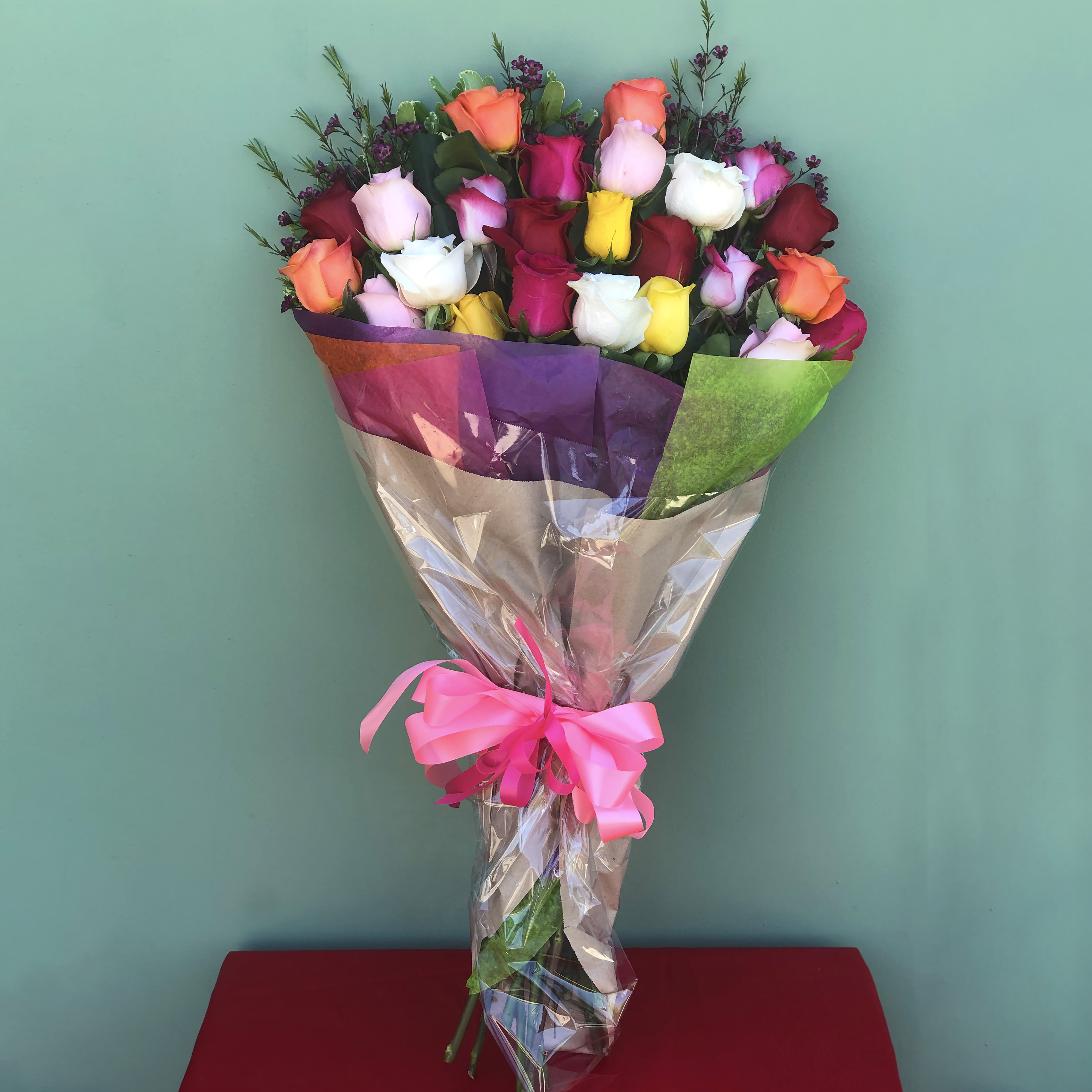 Long Stem Mix Color Roses 3 Dozen in Los Angeles, CA | American Flowers