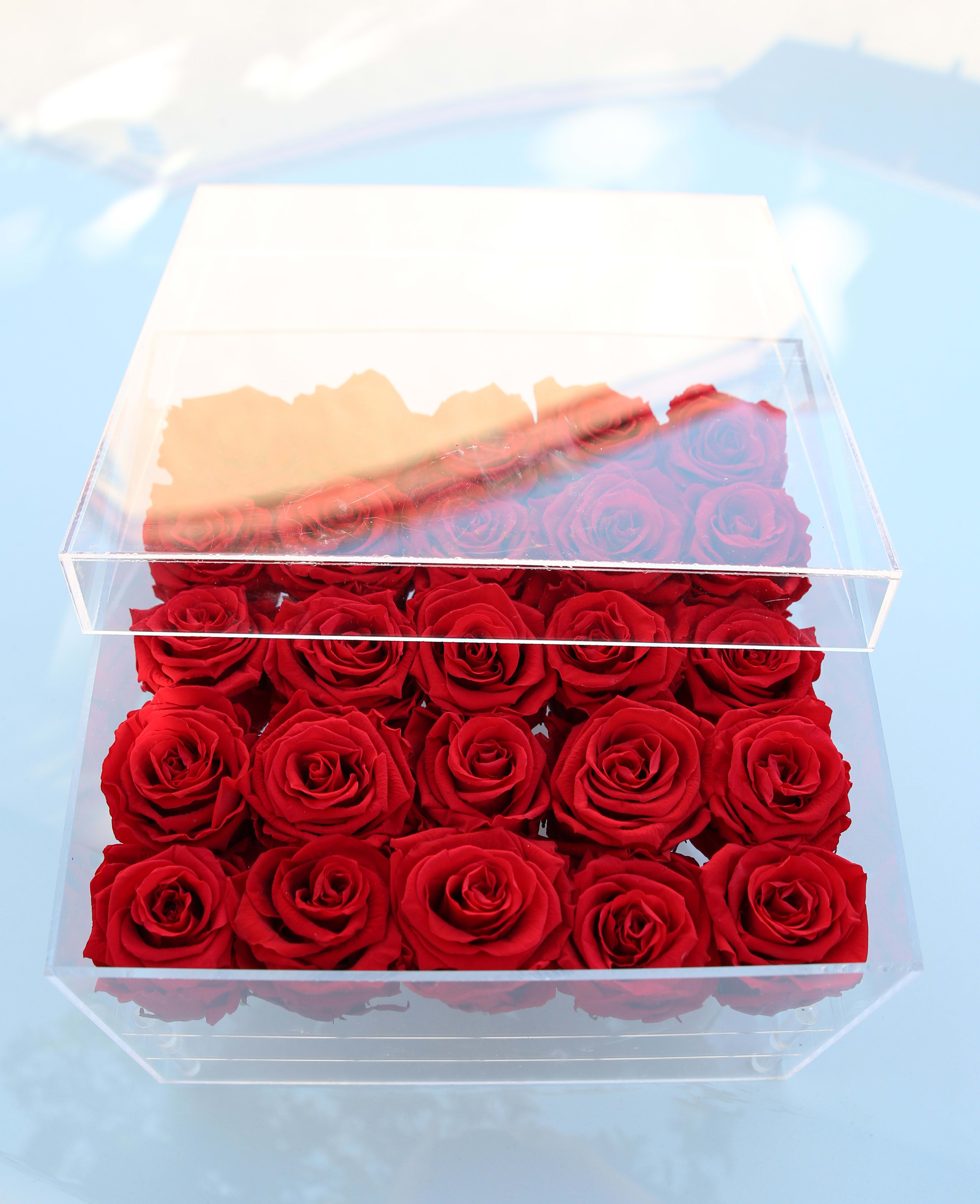 Large Clear Case - 25 All Year Roses in Ruby Red in Torrance, CA ...