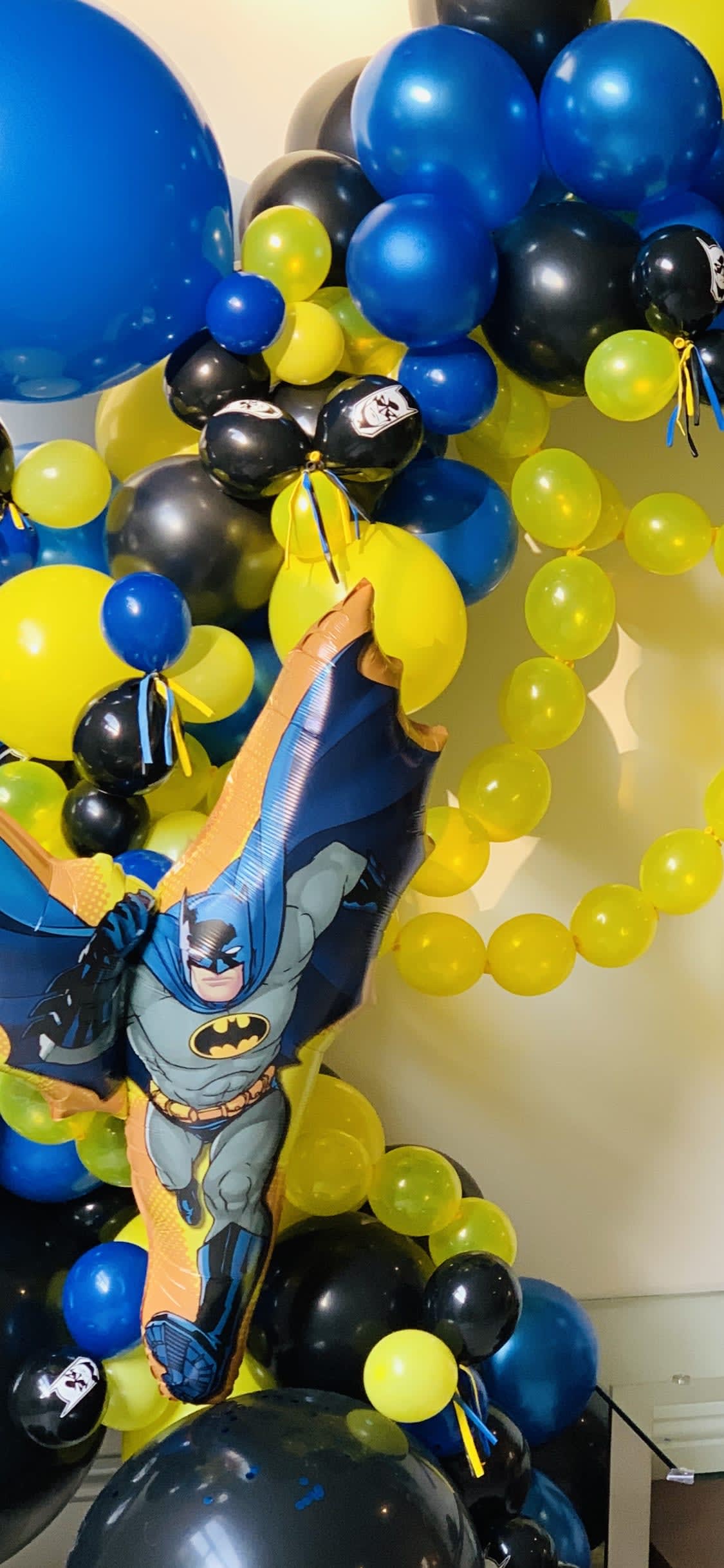 Batman balloon garland in Hollywood, FL | Event Designing by Ella