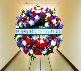 HOPE AND HONOR WREATH WITH IRISES AND BANNER [TT-ANC47] in Arlington ...