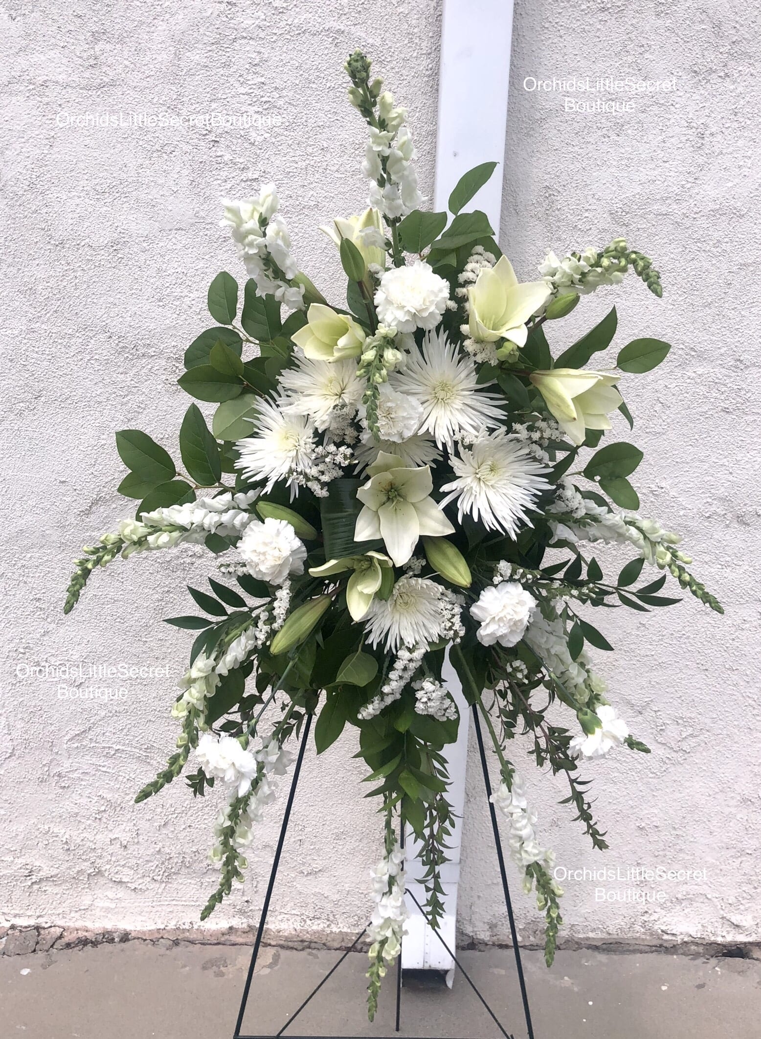 Classic White Standing Spray in Placentia, CA | Orchids Little Secret ...