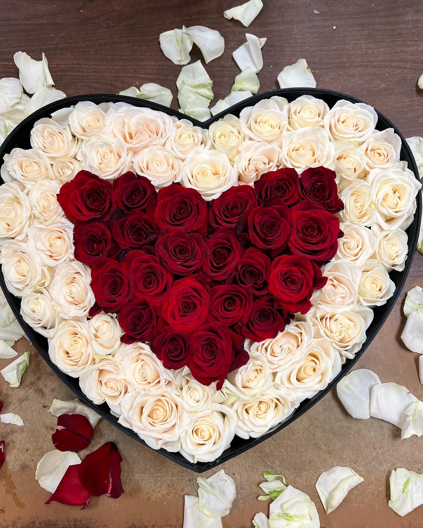 Large heart box with roses (color of your choice) in Highland, CA ...