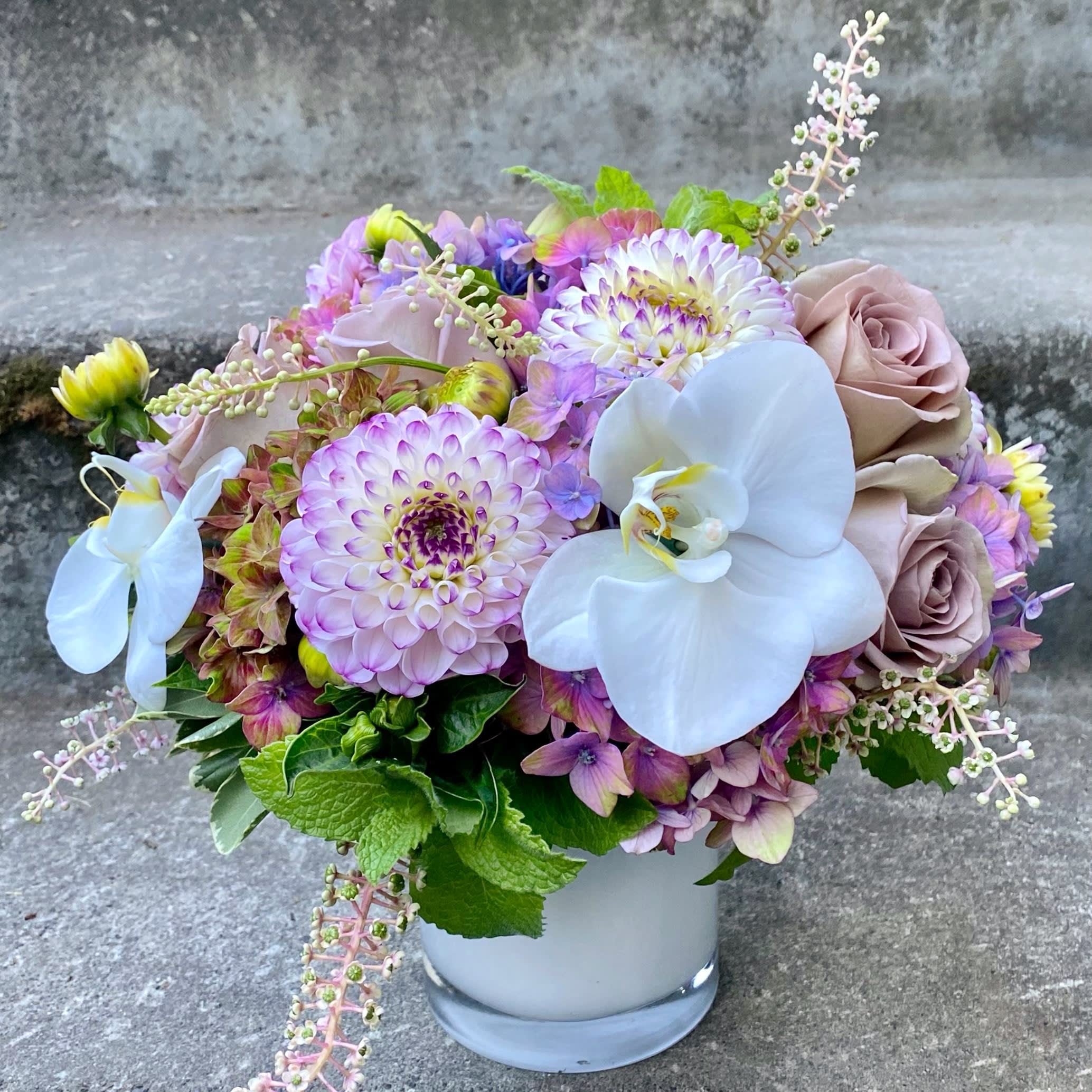 Small desk or bedside table florals in Seattle, WA | Fiori Floral Design