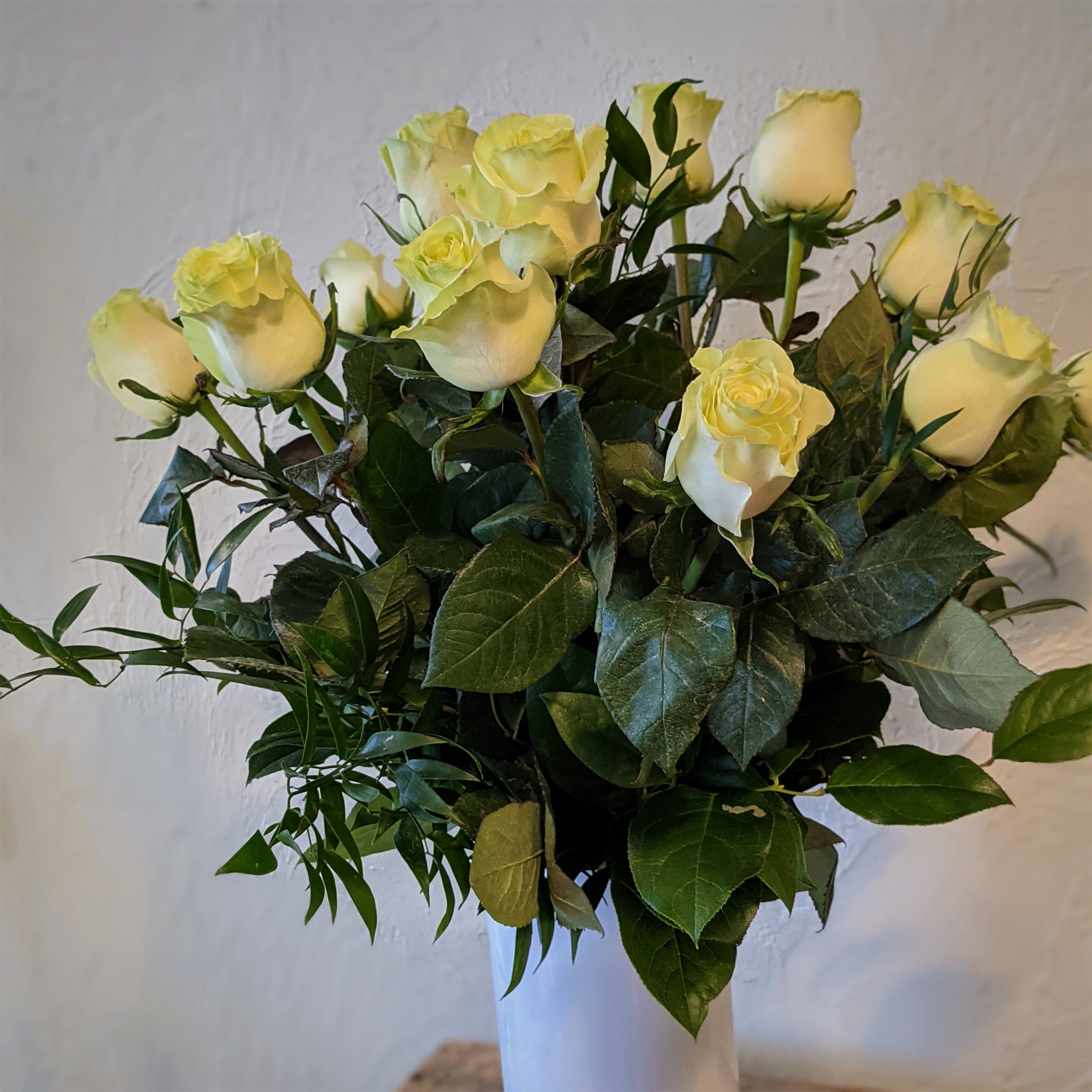 White Roses in a Vase in Belmont, MA | Jayne's Flowers