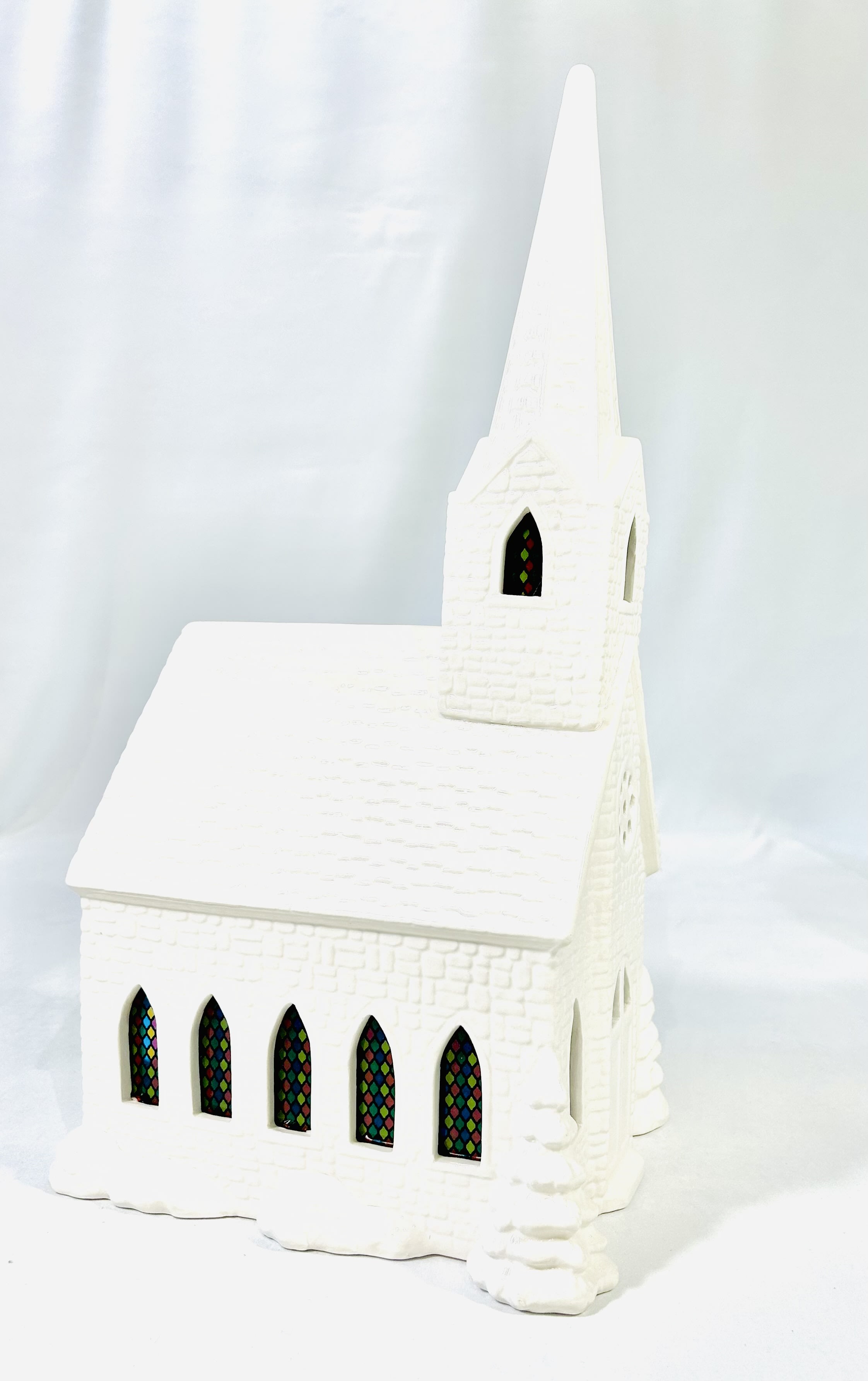 Ceramic Lighted Church with Stained Glass Windows in Huntington, WV ...