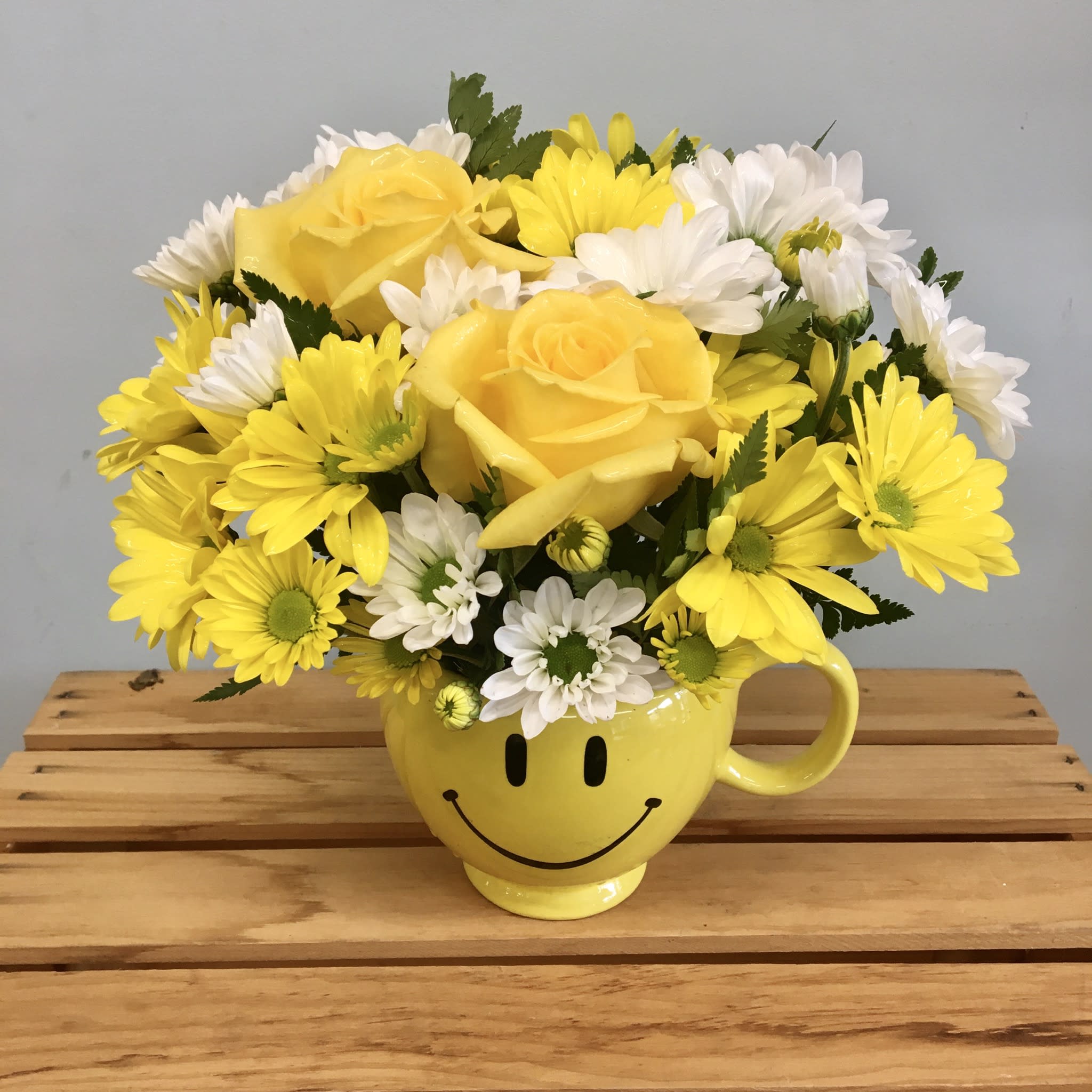 Teleflora's Be Happy Bouquet With Roses in Cambridge, MA | Coady Florist