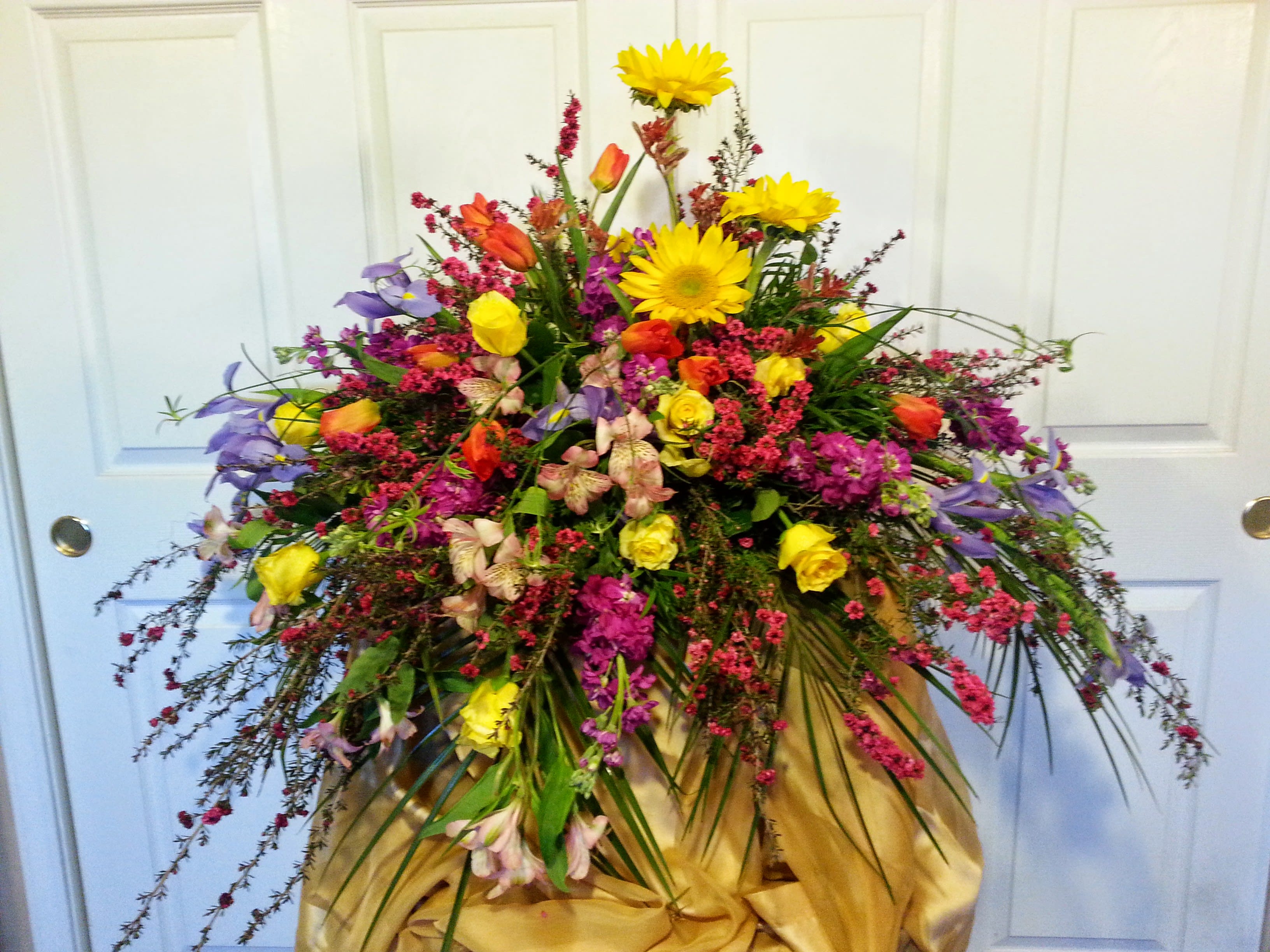 Spring Casket Spray in Santa Maria, CA | JP Designs Floral Spring Casket Spray in Santa Maria, CA | JP Designs Floral