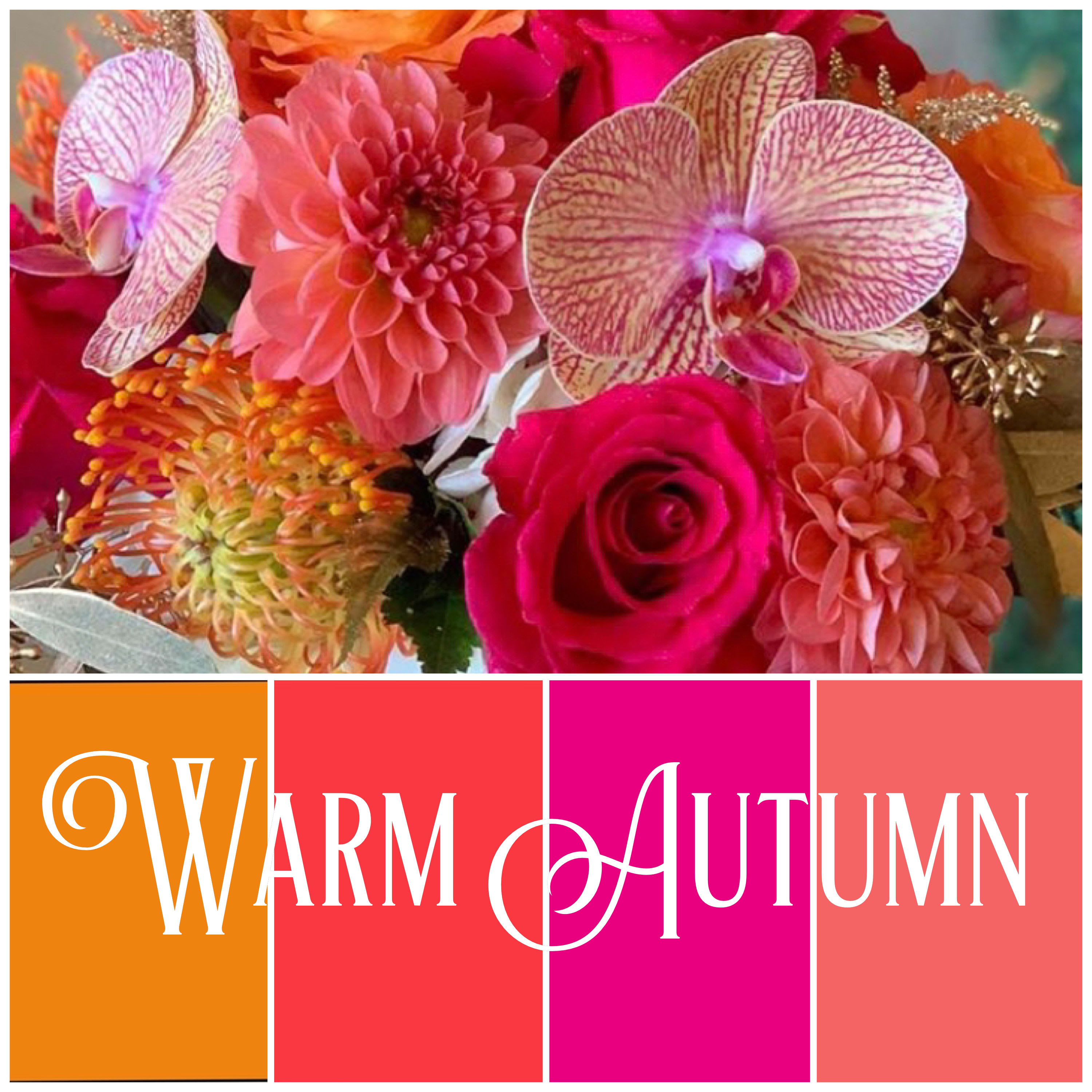 LUXURY Warm Autumn Color Palette in Tustin, CA | Saddleback Flower Shop
