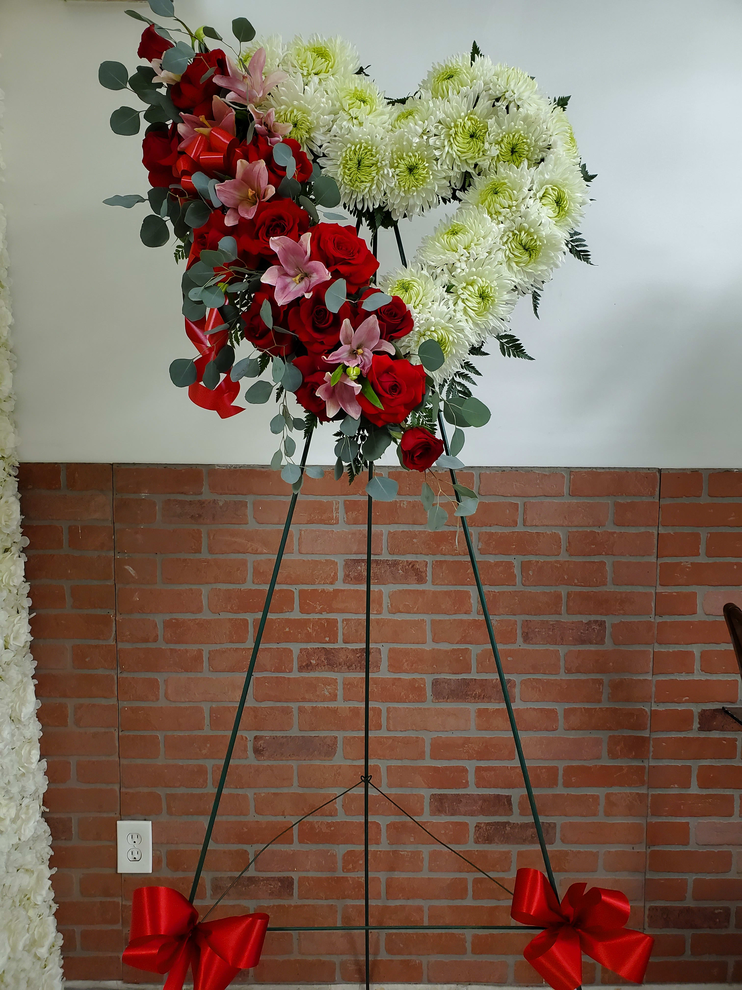 Red Rose And Lily Open Heart By Flowers By Manny