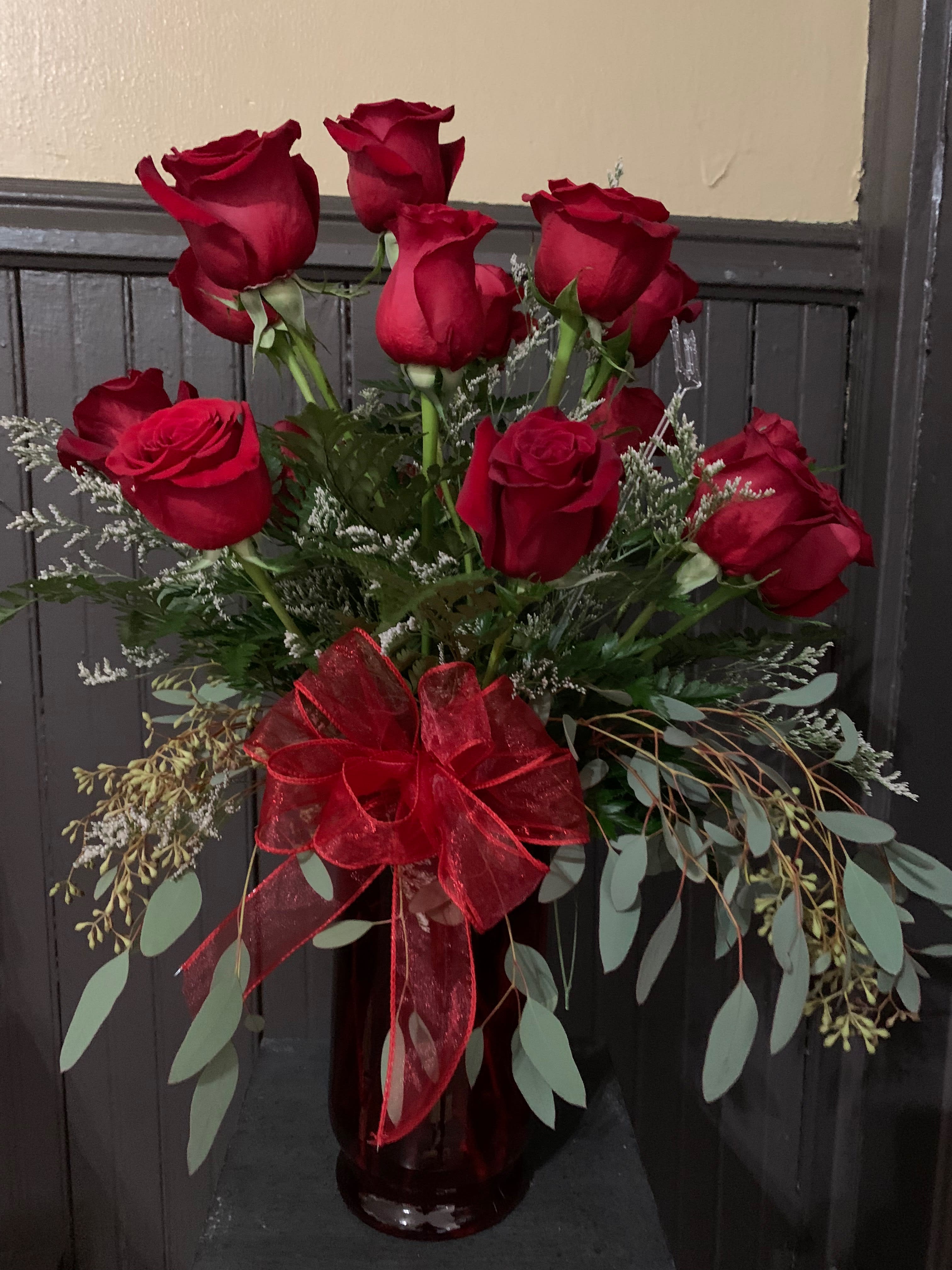 Dozen Red Roses Bouquet by Blooms2