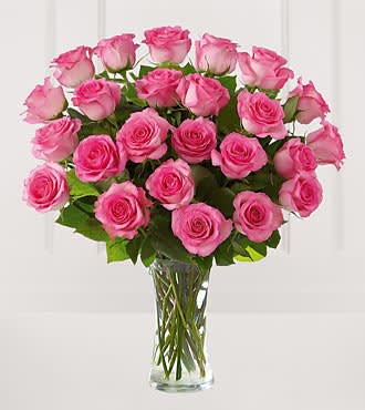 2 Dozen Pink Roses in Fresno, CA | D & L Floral