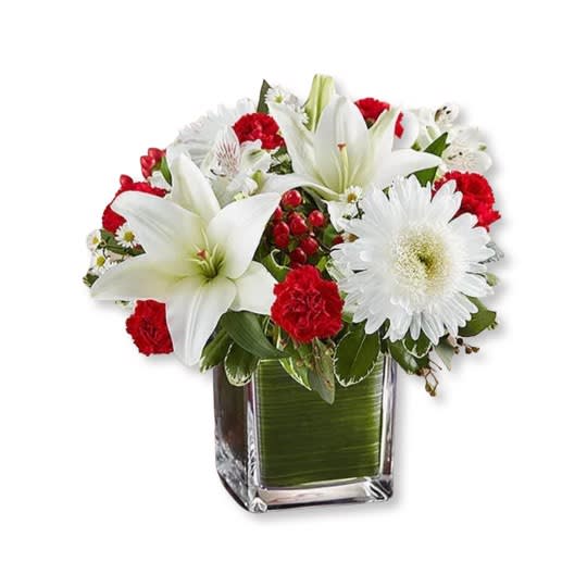 Red & White Cube in Columbia Station, OH | Columbia Florist & Nursery