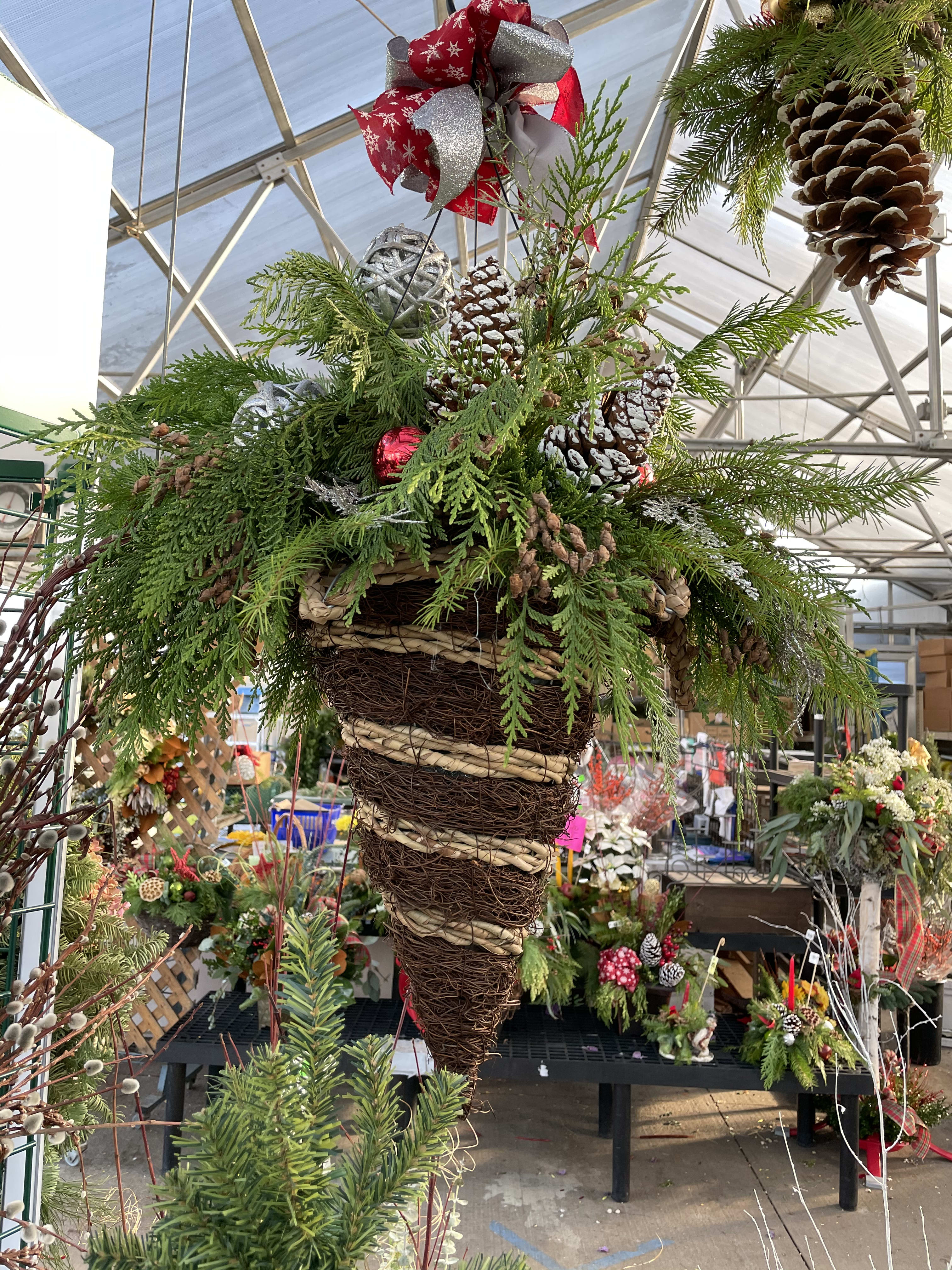 Christmas hanging basket store