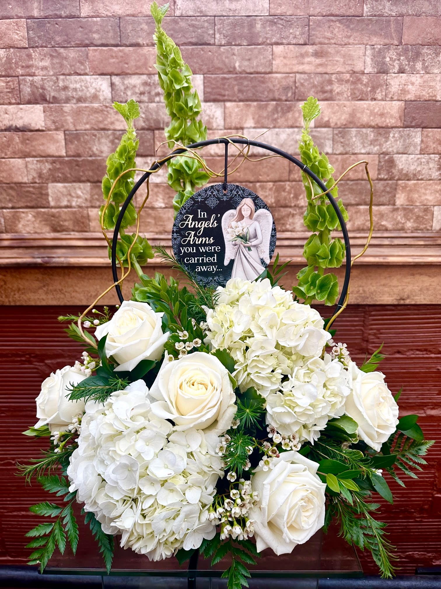 Memorial Keepsake Garden Trellis with fresh flowers in Jefferson City MO River City Florist