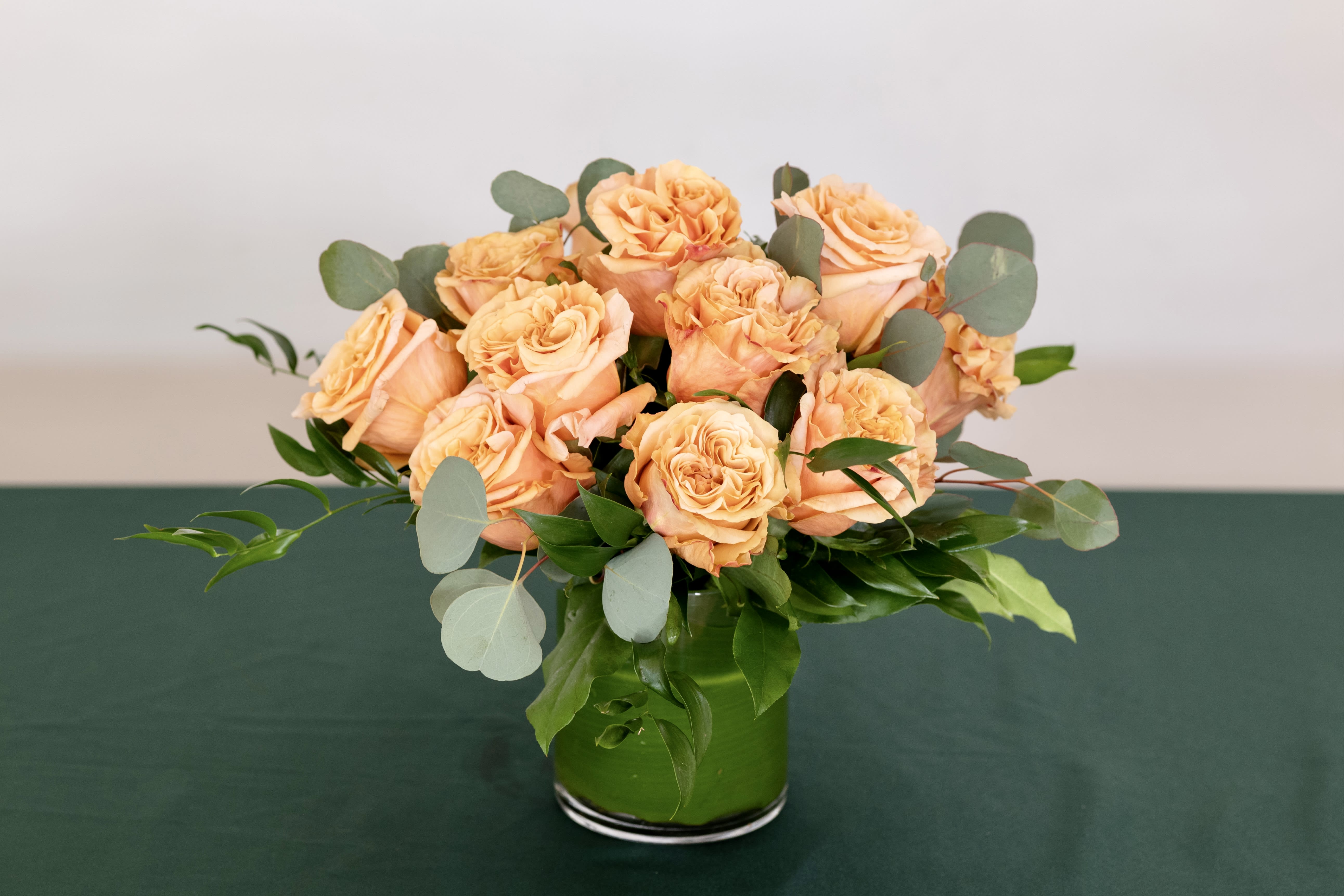 Peach Roses by Polk Street Florist