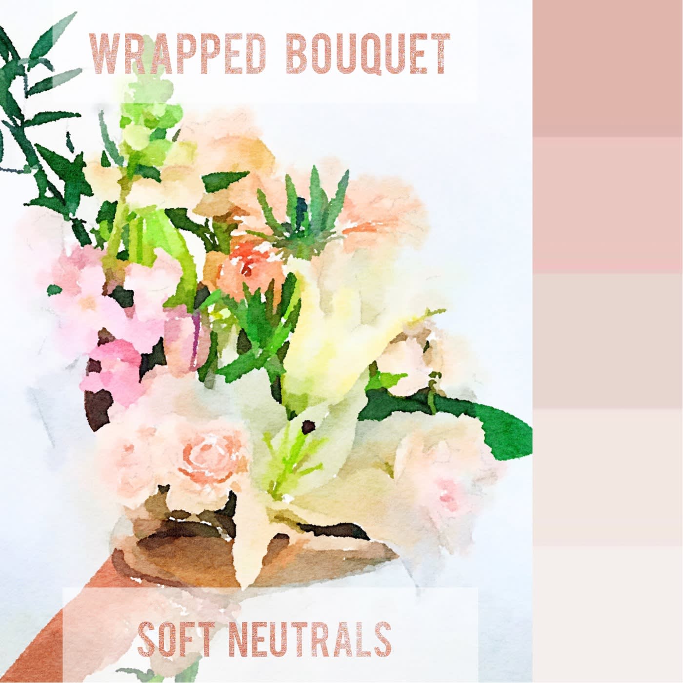 WRAPPED BOUQUET - SOFT NEUTRALS by Flowers 'a la Carte