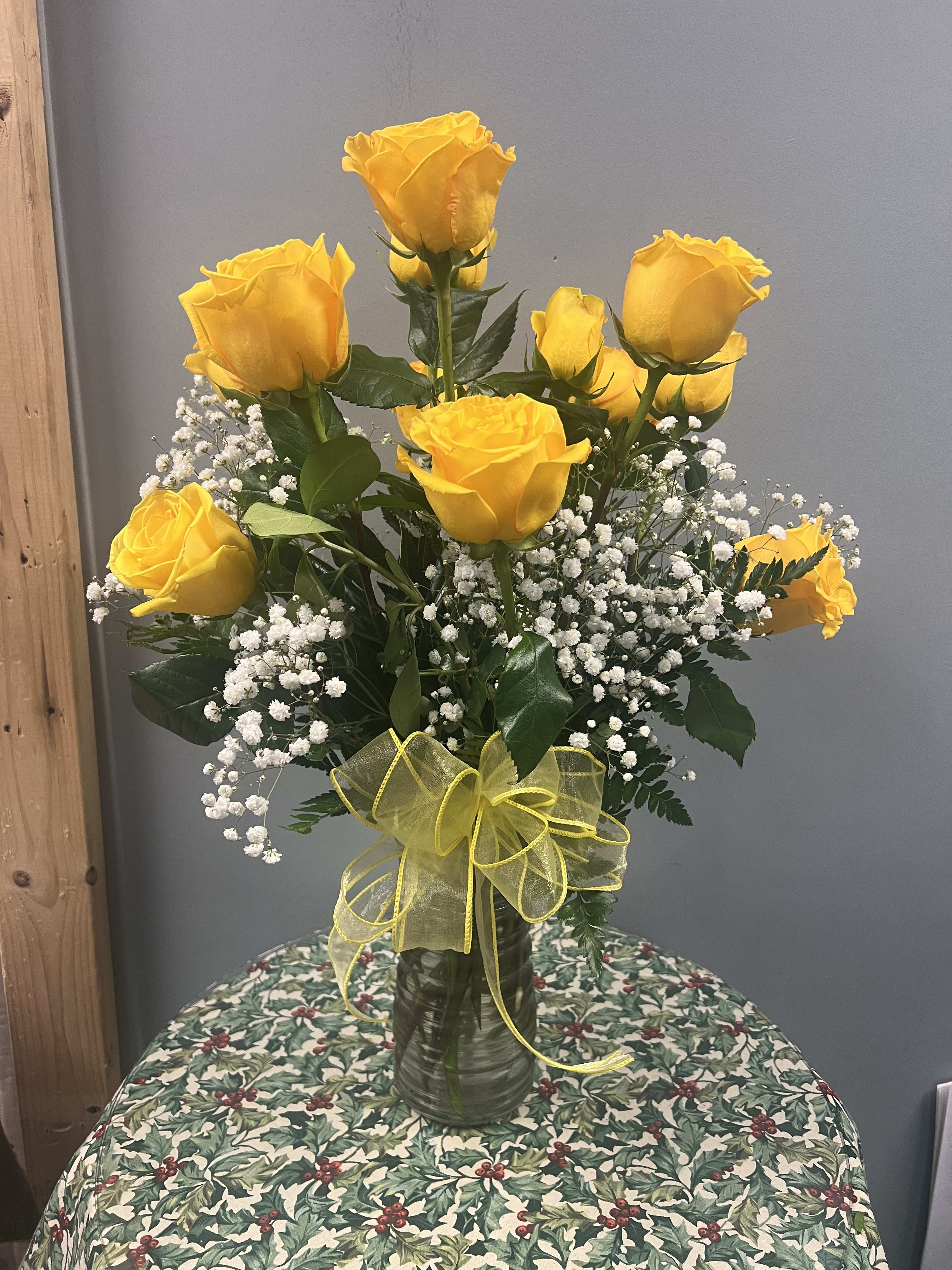 Dozen Yellow Roses by Blooms Floral Studio