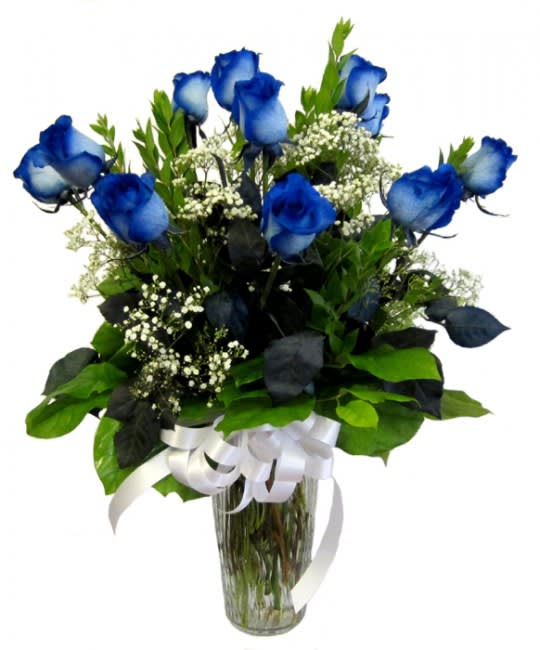 Ecuadorian Long Stem Navy Blue Roses Vase in San Diego, CA | House of ...