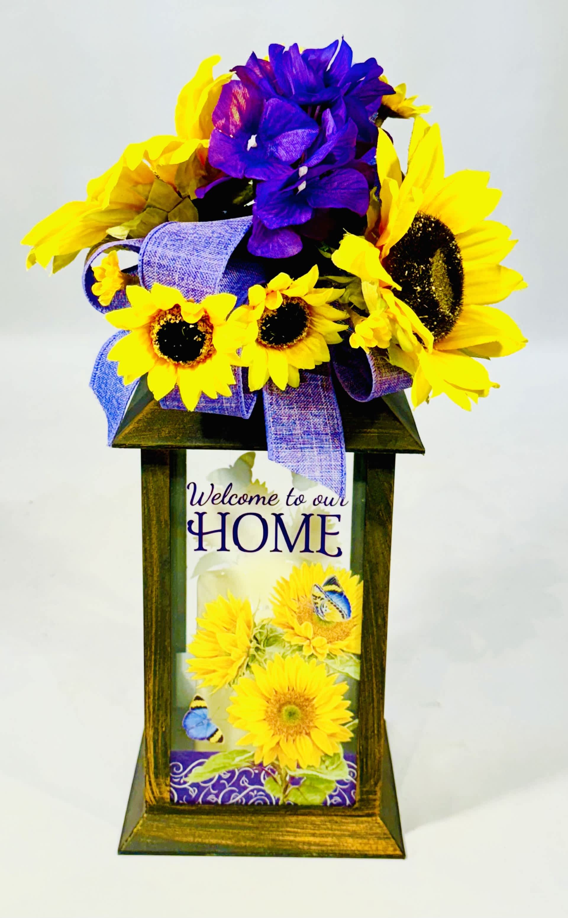 Welcome to Our Home Sweet Sunflowers Lighted Lantern by Archer's ...