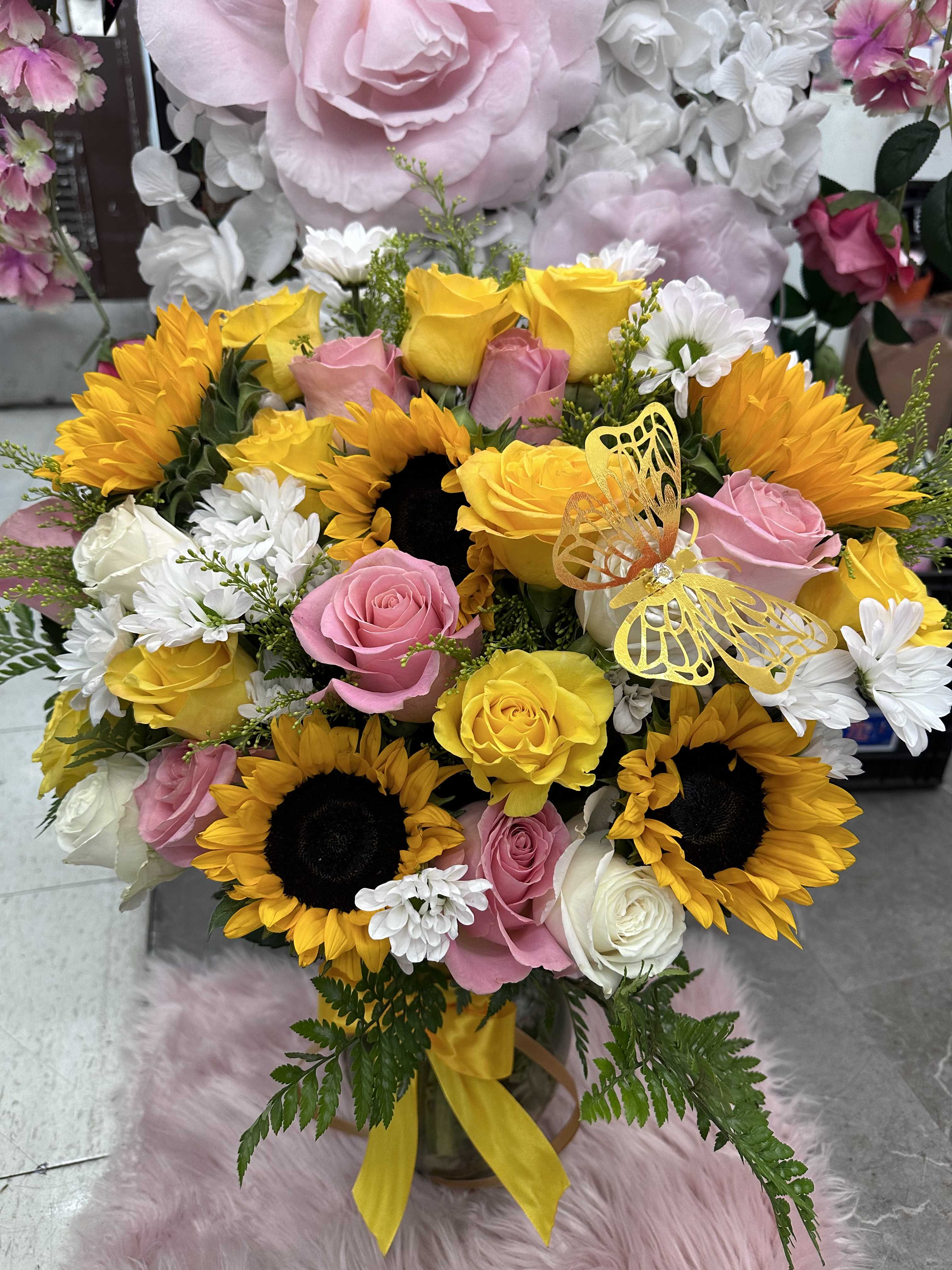 Spring into summer arrangement by Brenda’s Beauty Flowers