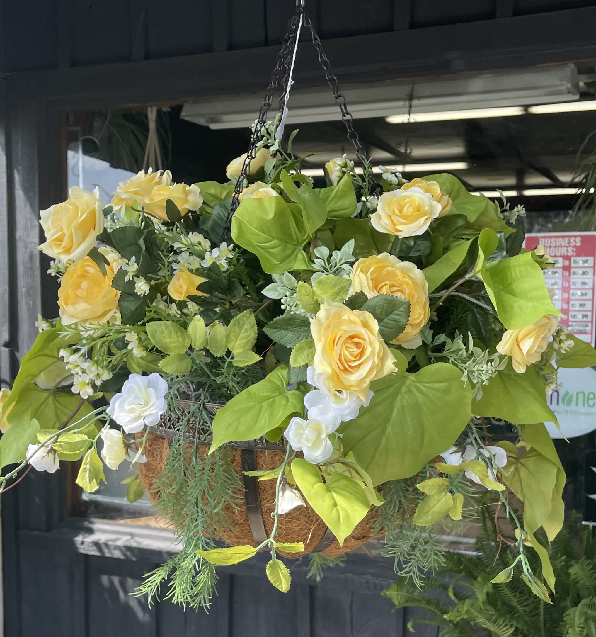 Hanging basket flowers for sale store