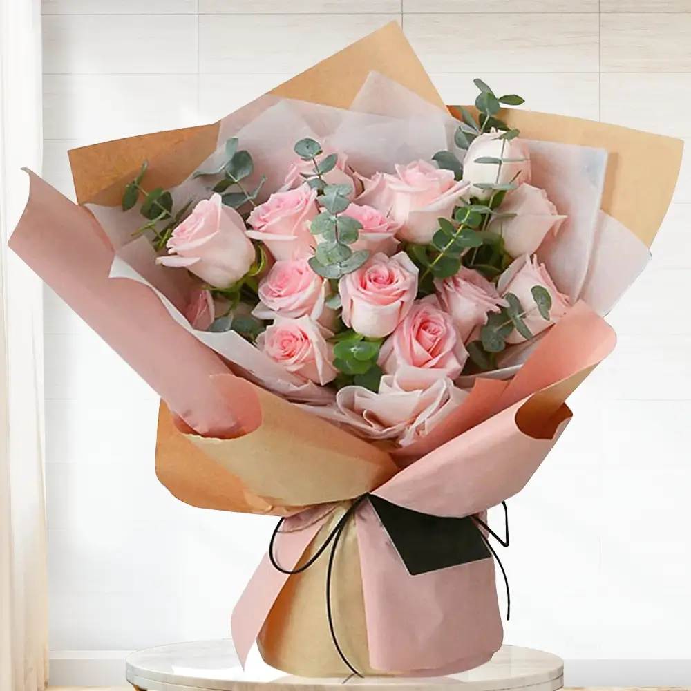 Wrapped Two Dozen Pink Roses Bouquet in Gaithersburg, MD | Blooms by Oochay