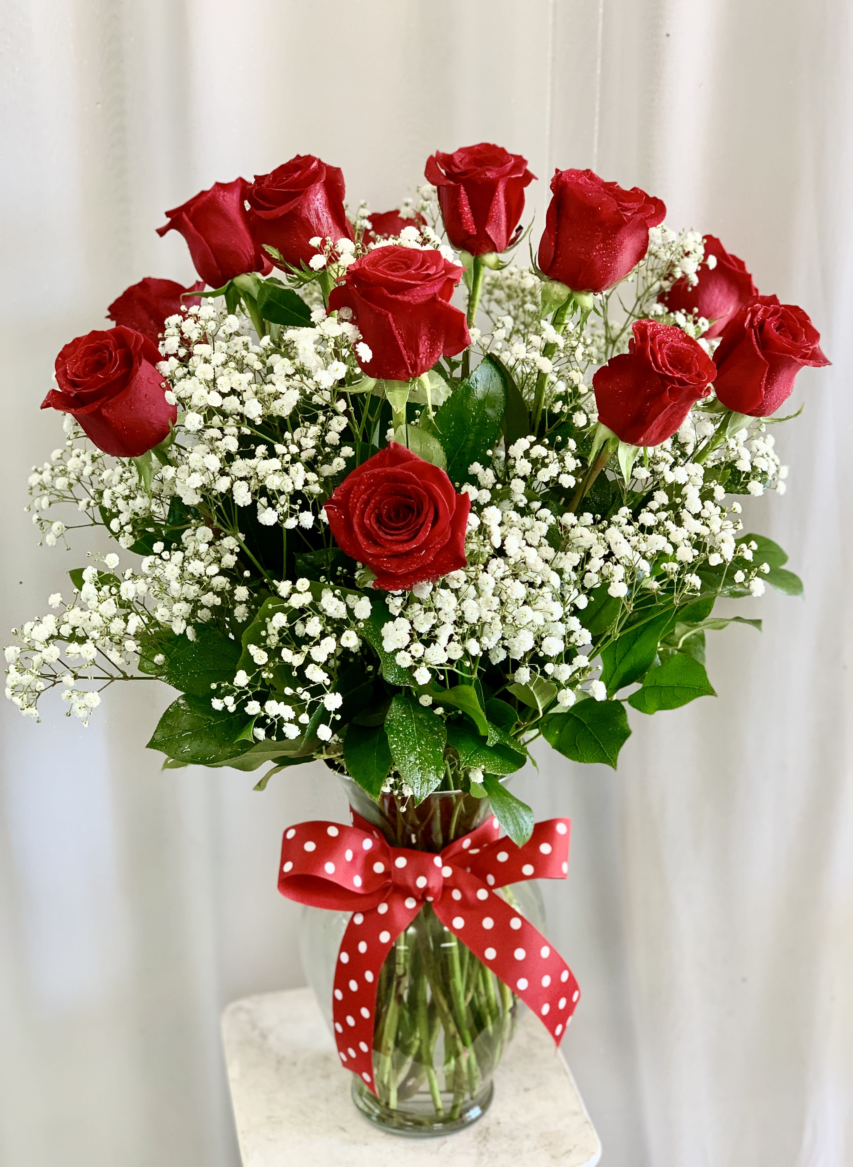 Traditional Dozen Red Roses in Vase in Temple City, CA | Four Season ...